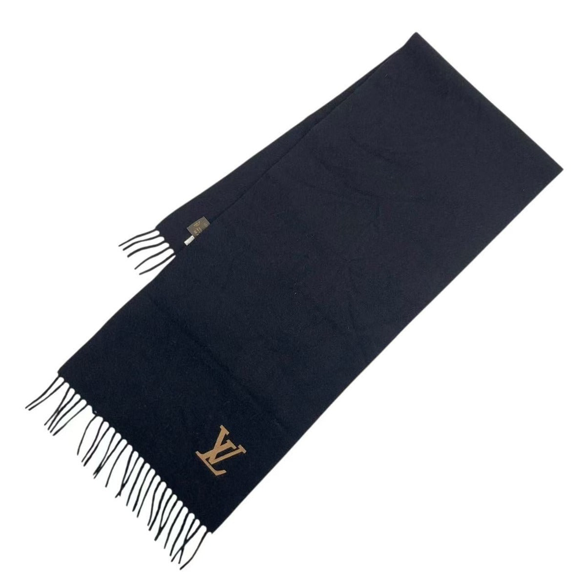 Louis Vuitton Scarf Cashmere LV Logo Black | The Reluxe | Authentic Pre ...